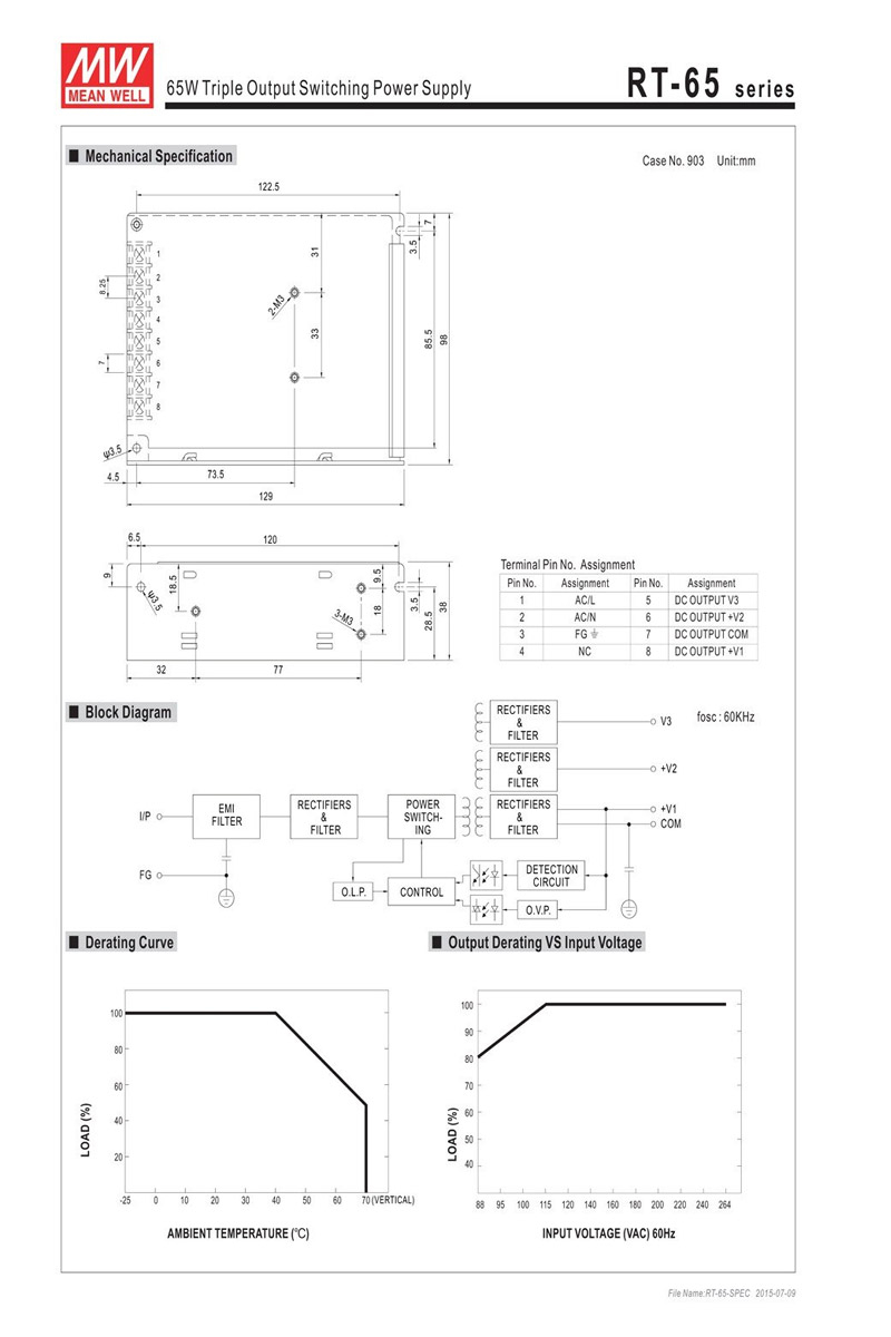 En Ucuz Mean Well RT-65B 65W -12/5/12V 0.5-2.8-5ALed Sürücü ...