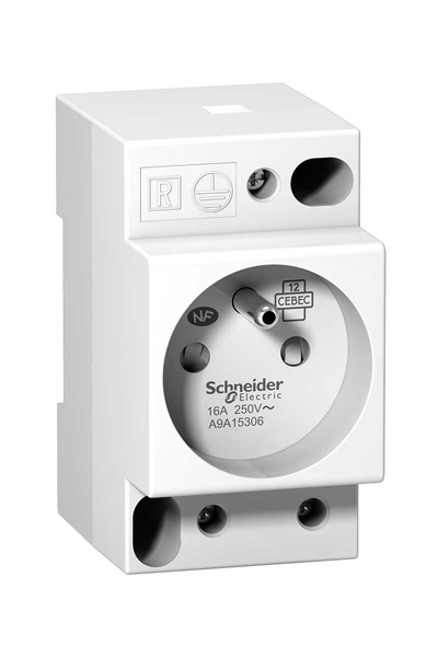 Schneider A9A15306 250V AC 2P+E 16A Fransız Tipi DIN Soketi