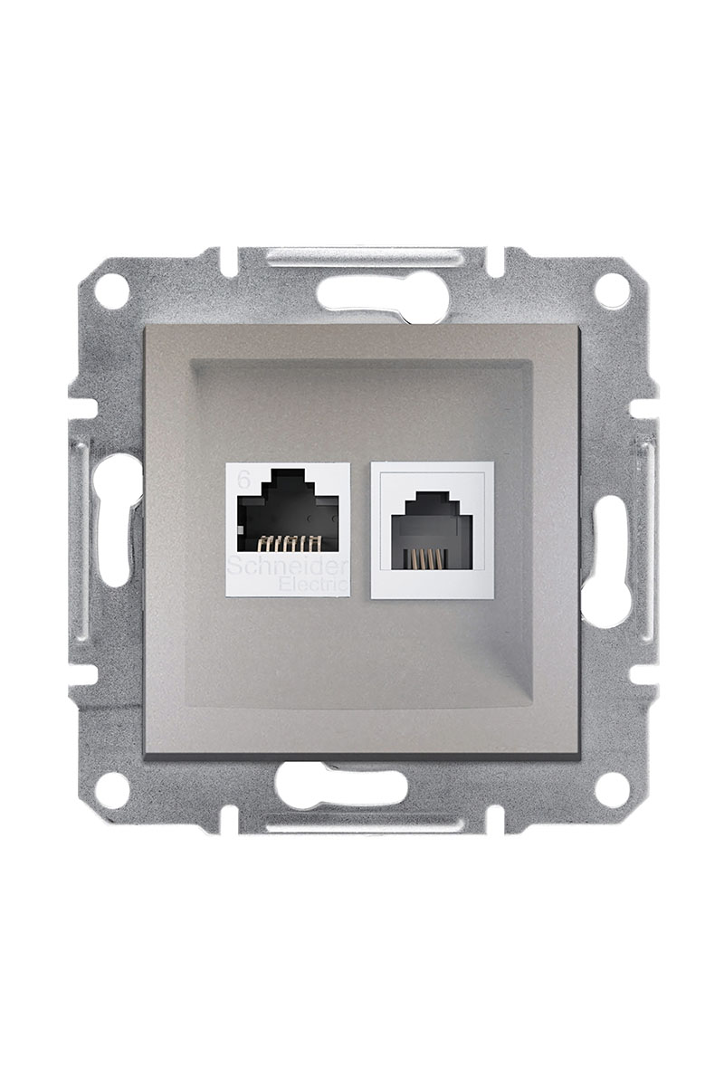 Schneider EPH5200169 Asfora Bronz RJ11+RJ45 CAT6 UTP Telefon Data Prizi