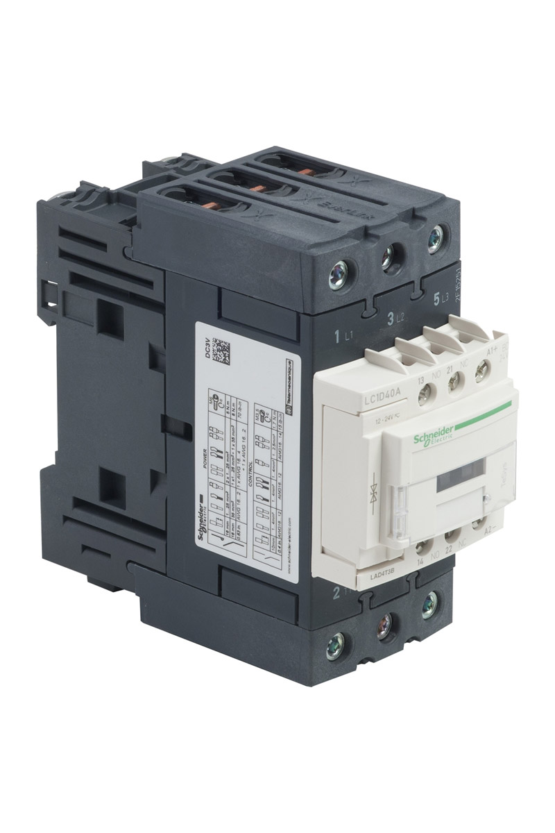 Schneider LC1-D40ABD 24VDC 18.5kW 1NA+1NK Kontaktör
