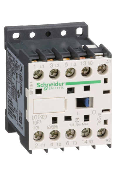 Schneider LC1K0910F7 Tesys K 110V AC 1NA 3P Ac3 9A Kontaktör