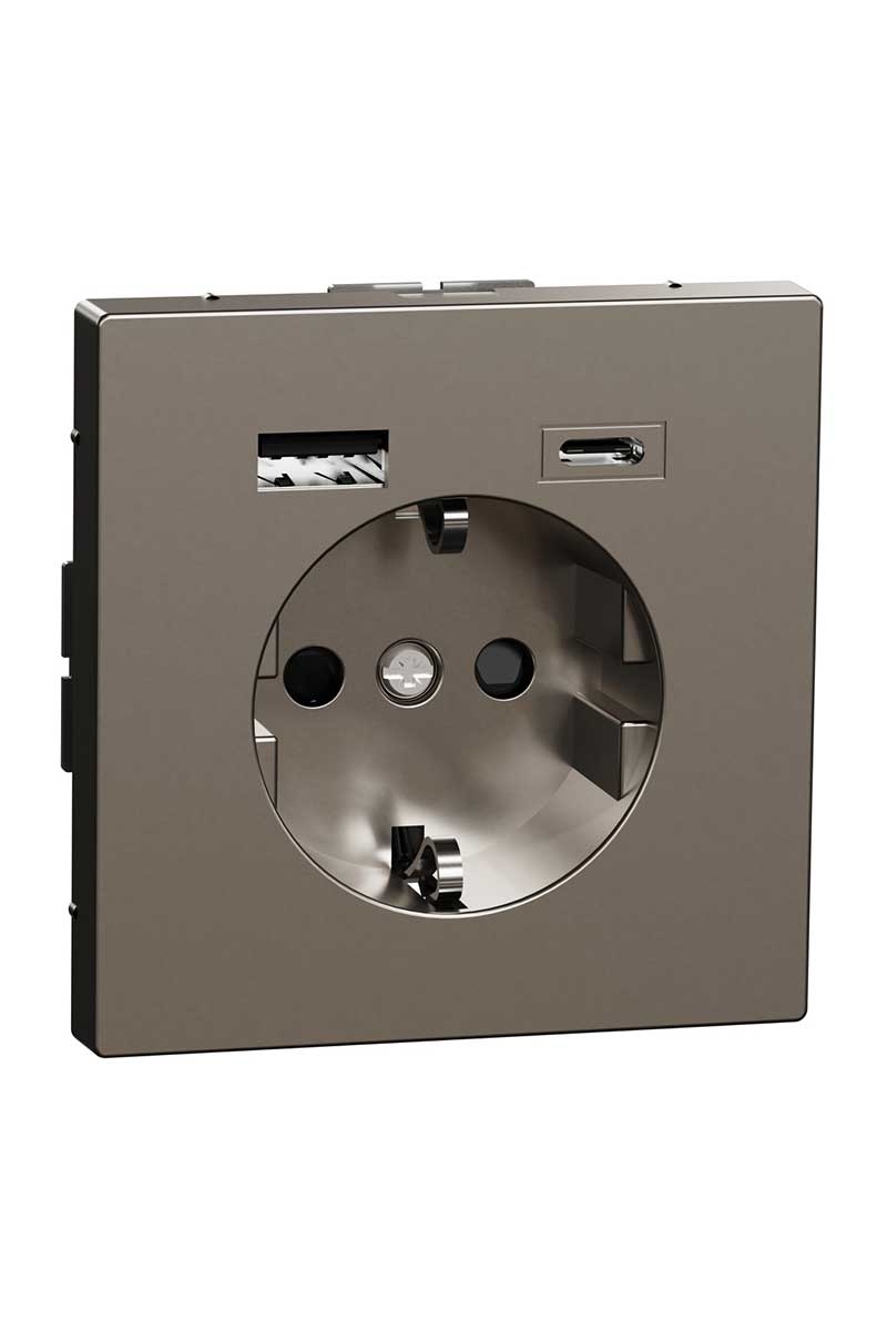 Schneider System DesignType A+C 3A USB Şarjlı Priz