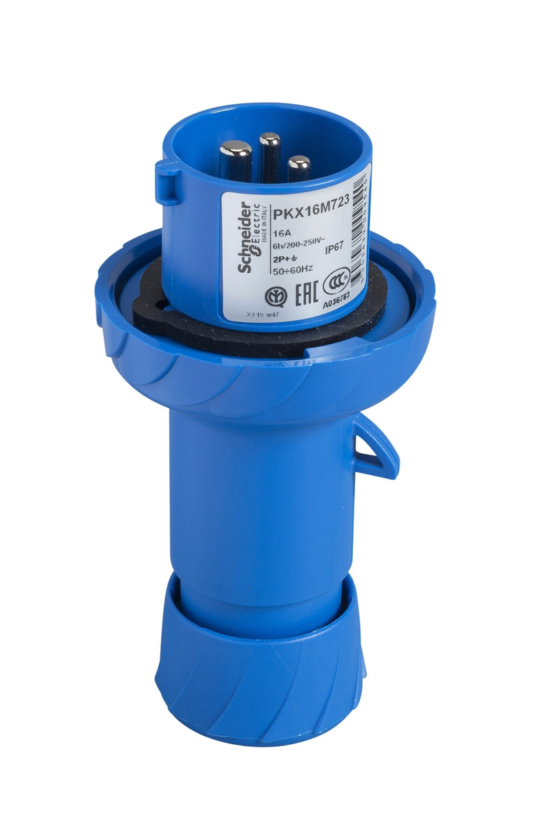 Schneider PKX16M723 3x16A IP67 2P+T Hızlı CEE Norm Düz Fiş