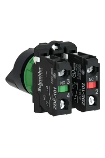 Schneider XB5AD25 1NA+1NK 22mm 2 Konumlu Siyah Mandal Buton