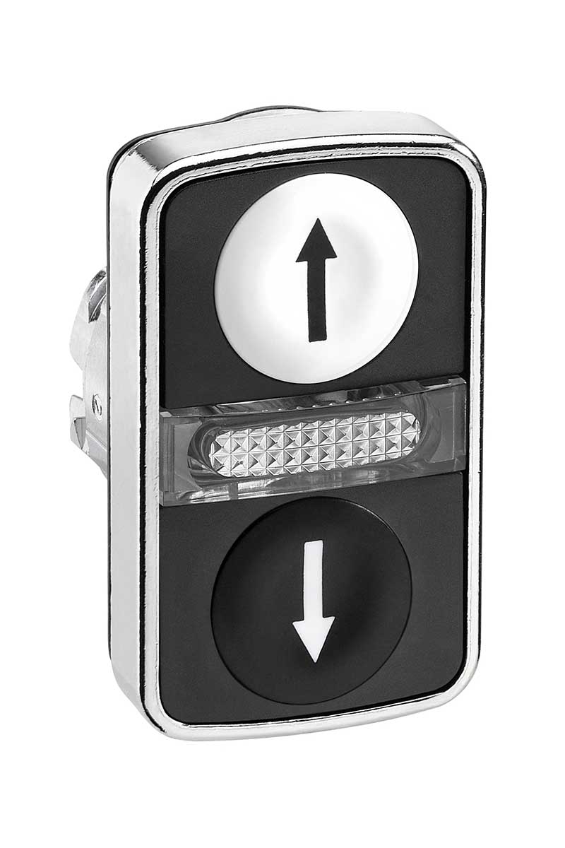 Schneider ZB4BW7A1724 22mm Beyaz Yukarı Ok-Siyah Aşağı Ok İşaretli Sıva ...