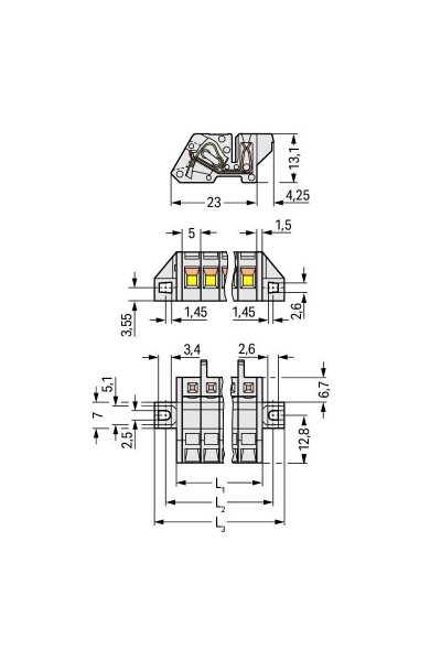 Wago 721-304/031-000 50 Adet 2.5mm2 MCS 4lü Dişi Konnektör
