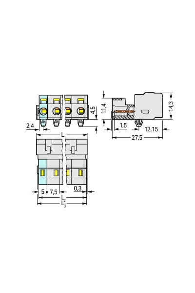 Wago 723-602/018-000 100 Adet 2.5mm2 MCS 2li Erkek Konnektör